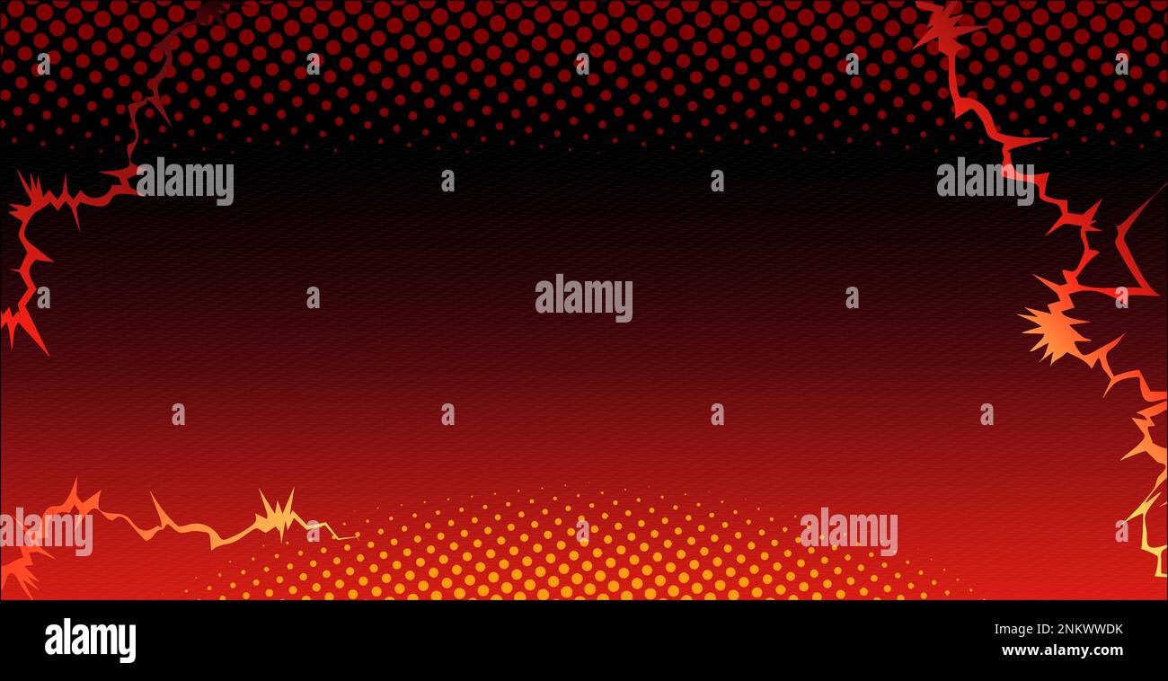 Red-black background with lightnings. Vector image in manga and anime ...