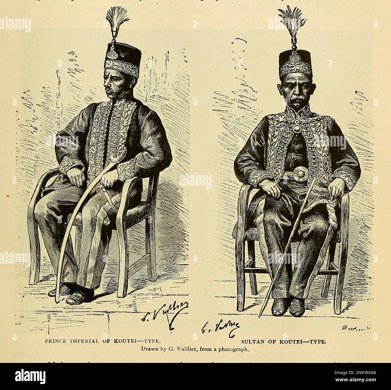 Prince Imperial of Koutei (left) Sultan of Koutei (right) Drawn by ...