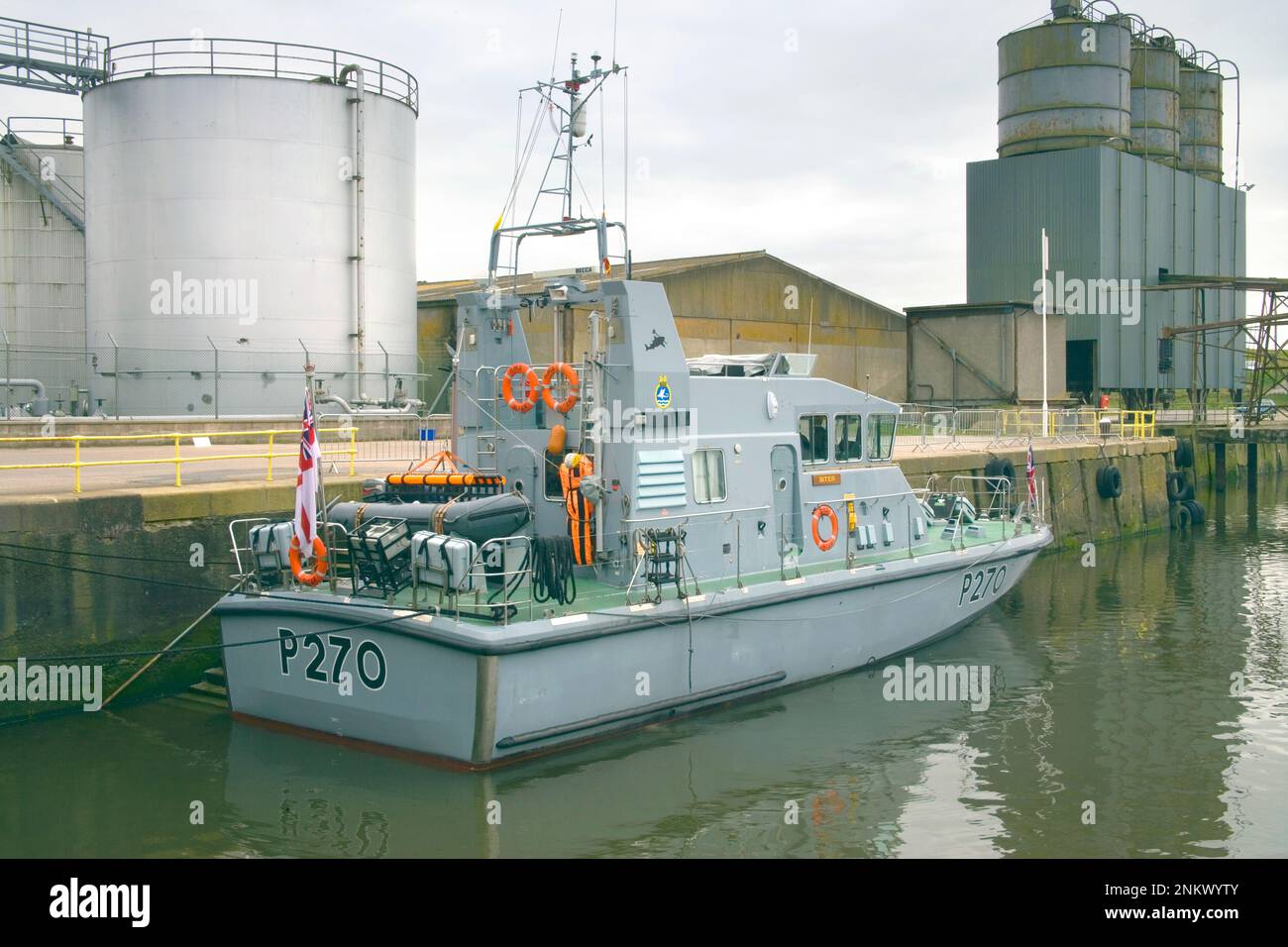 silloth docks fishery protection ship HMS Biter on the cumbria coast ...