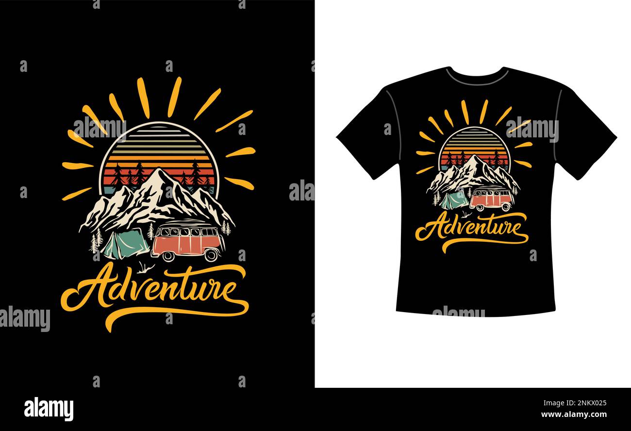 Summer camping t shirt design vector illustration Stock Vector Image & Art - Alamy