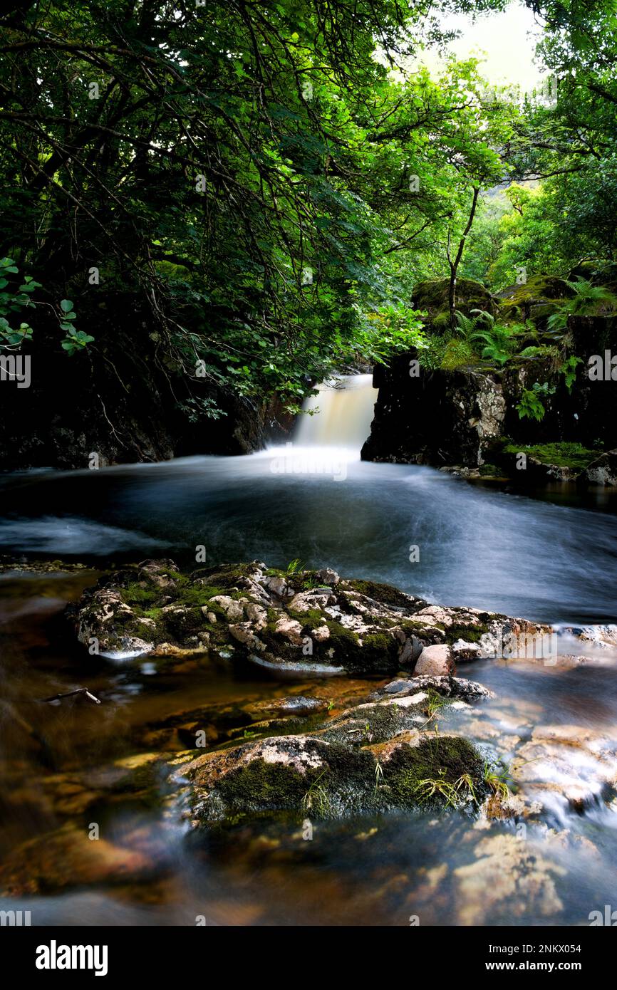 A waterfall in Glen Noe, Taynuilt, County Argyll, Scotland Stock Photo ...