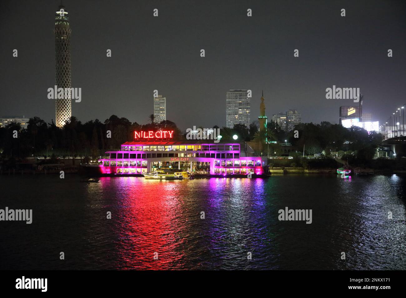 cairo from 6th of october bridge at night Stock Photo - Alamy