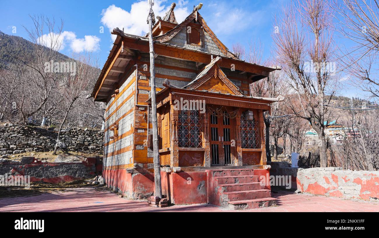 Wooden Temple in Town Kalpa, Kinnaur, Himachal Pradesh, India Stock ...