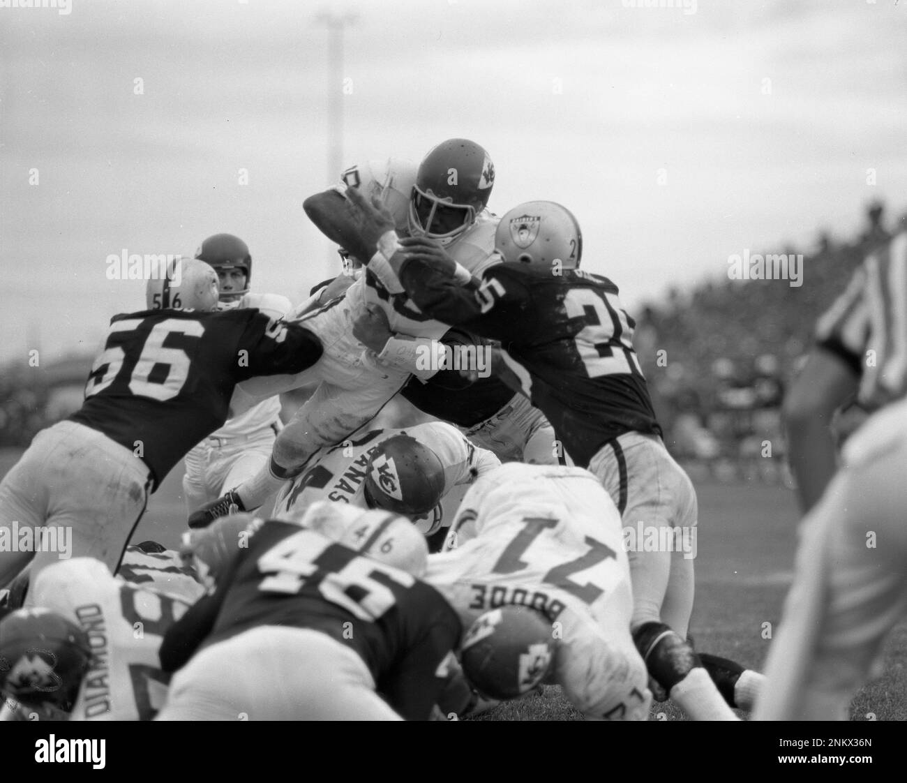 The Oakland Raiders play the Kansas City Chiefs at Frank Youell Field ...