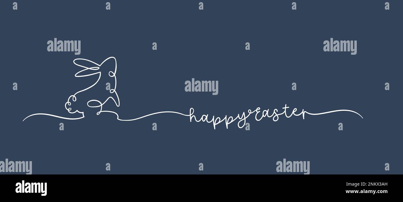 Fun rabbit one line drawing, cute Easter design for banners, cards ...