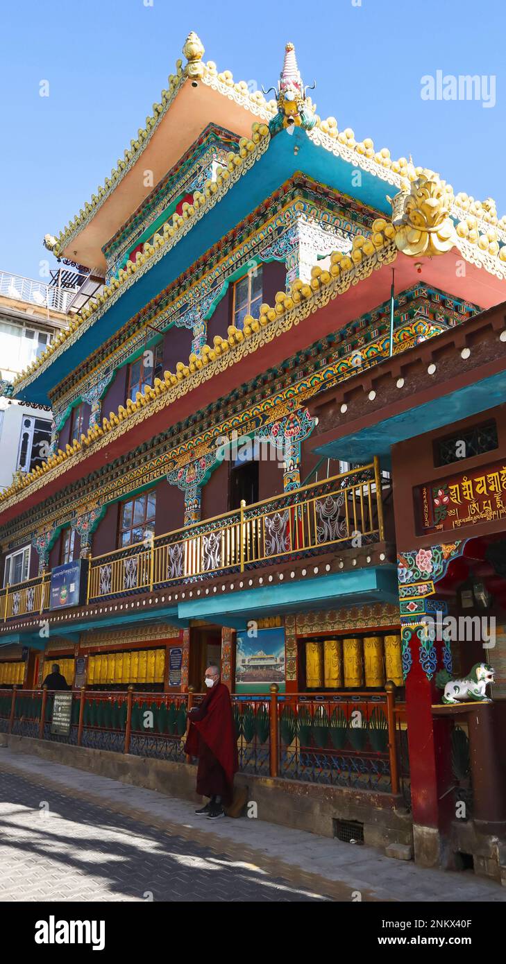 INDIA, HIMACHAL PRADESH, DHARAMSHALA, December 2022, Monk at Dalai Lama ...