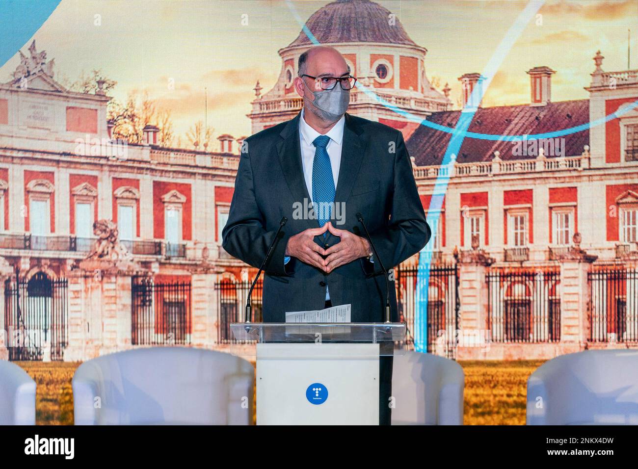 The Chairman of TELEFÓNICA ESPAÑA, Emilio Gayo, speaks at the opening ...