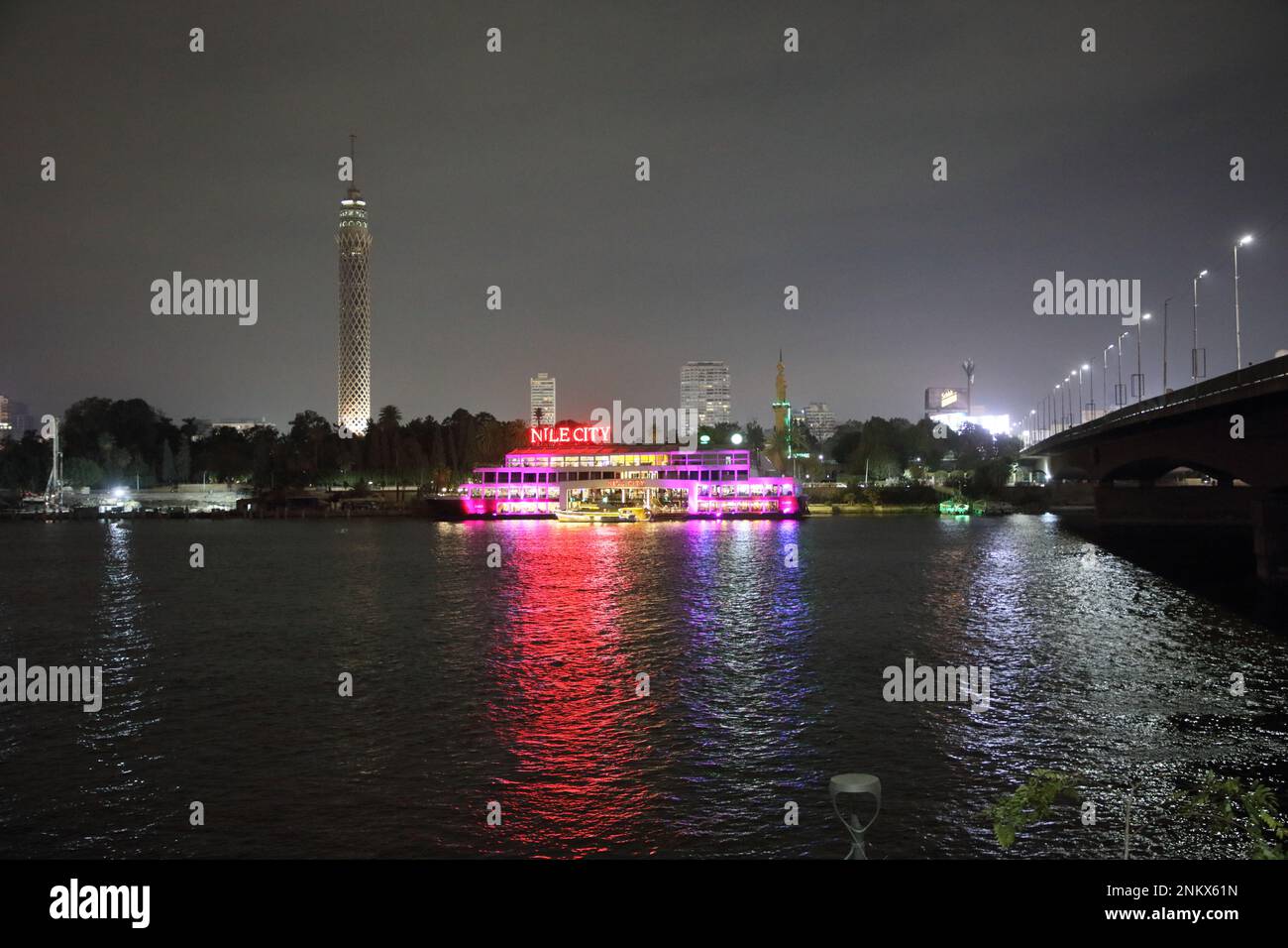 cairo from 6th of october bridge at night Stock Photo - Alamy