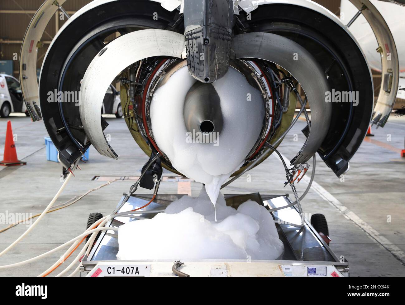 Japan Airlines Co. unveiles its new method of engine form wash for ...