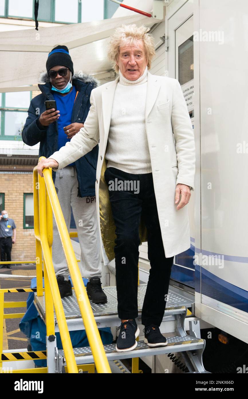 Sir Rod Stewart during a visit to the Princess Alexandra Hospital in ...