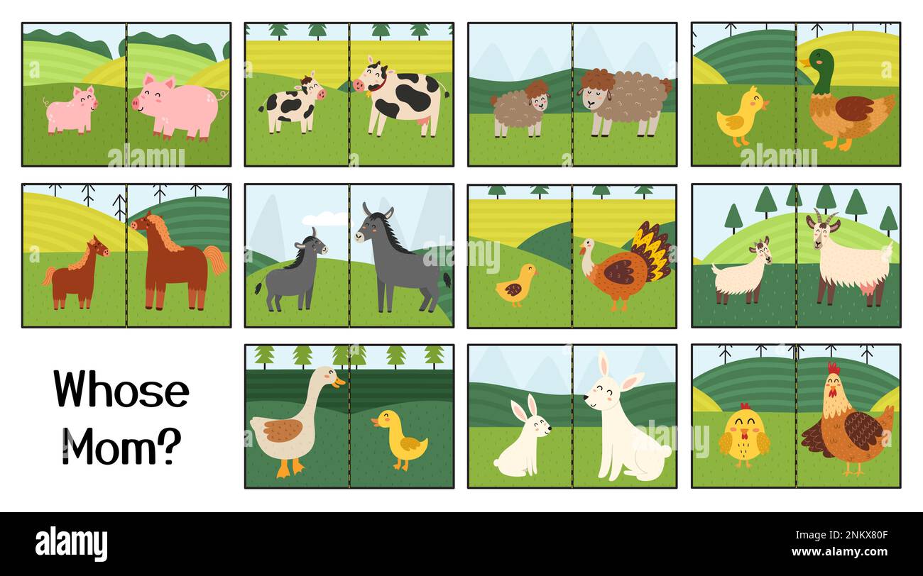 Baby Farm Animals With Their Mothers