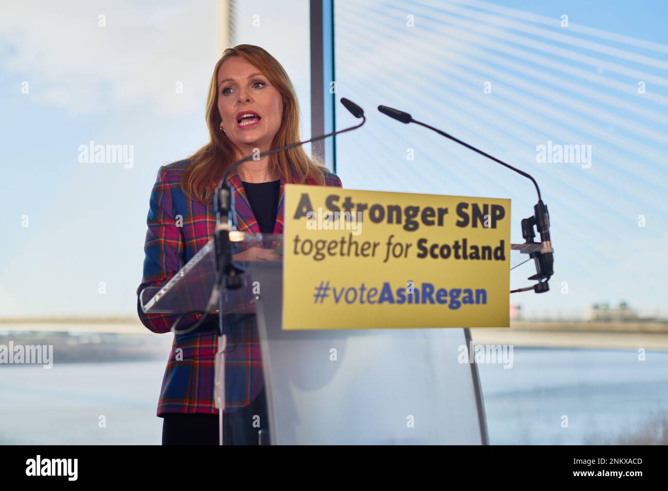 Edinburgh Scotland, UK 24 February 2023. Ash Regan in North Queensferry ...