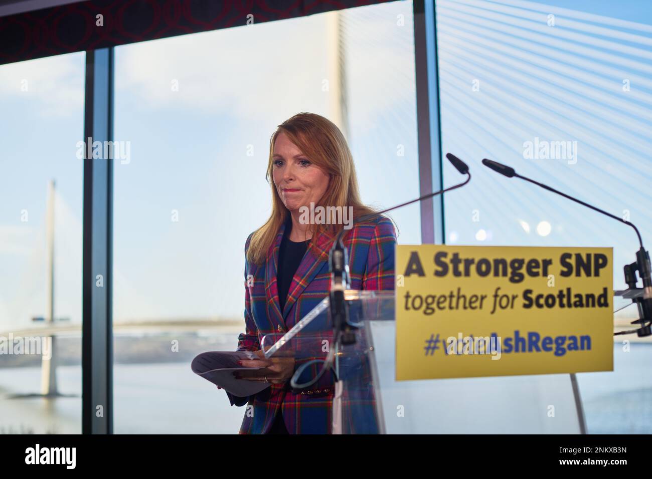 Edinburgh Scotland, UK 24 February 2023. Ash Regan in North Queensferry ... Edinburgh Scotland, UK 24 February 2023. Ash Regan in North Queensferry ...