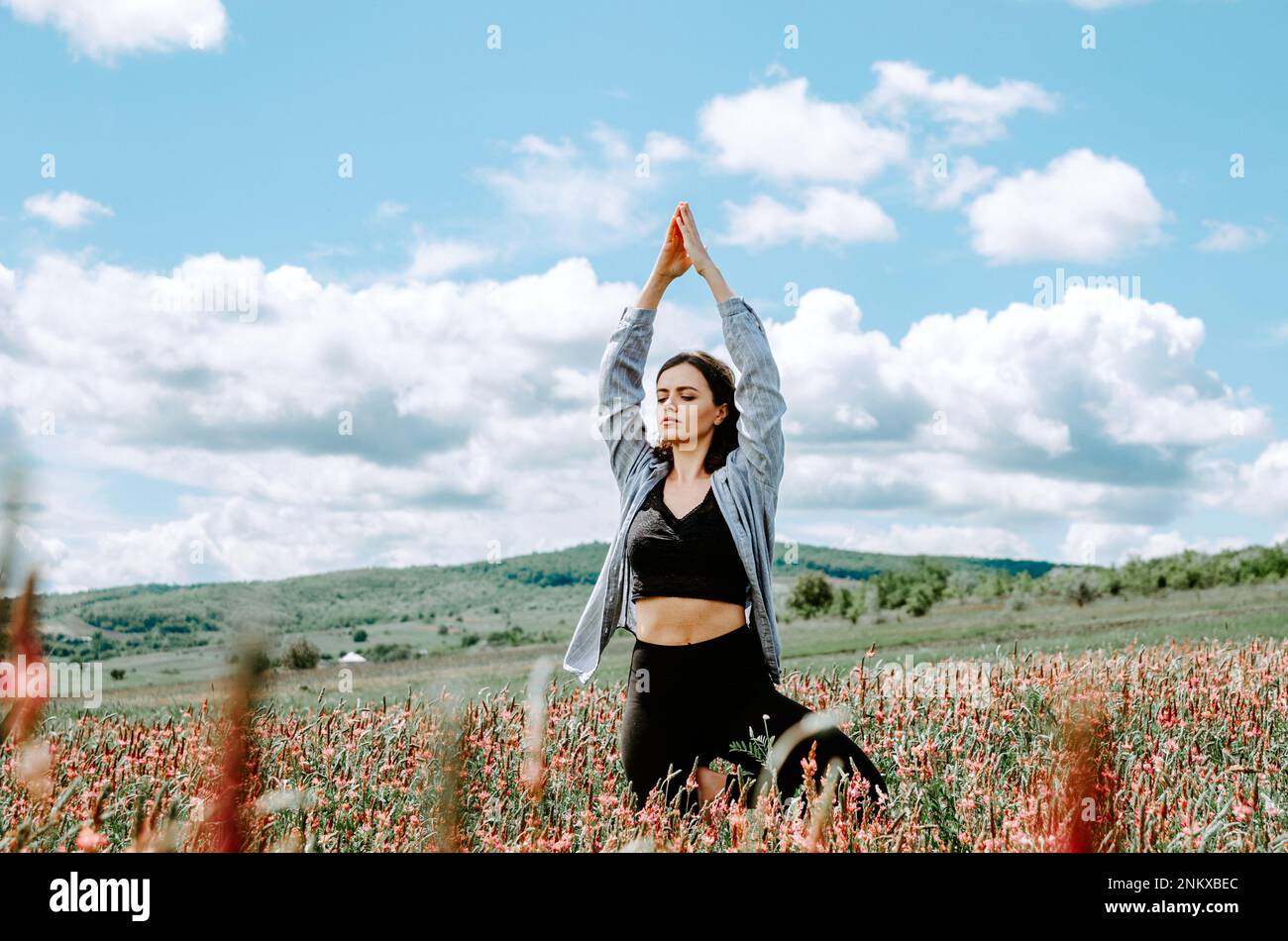 Yoga tree pose hi-res stock photography and images - Alamy