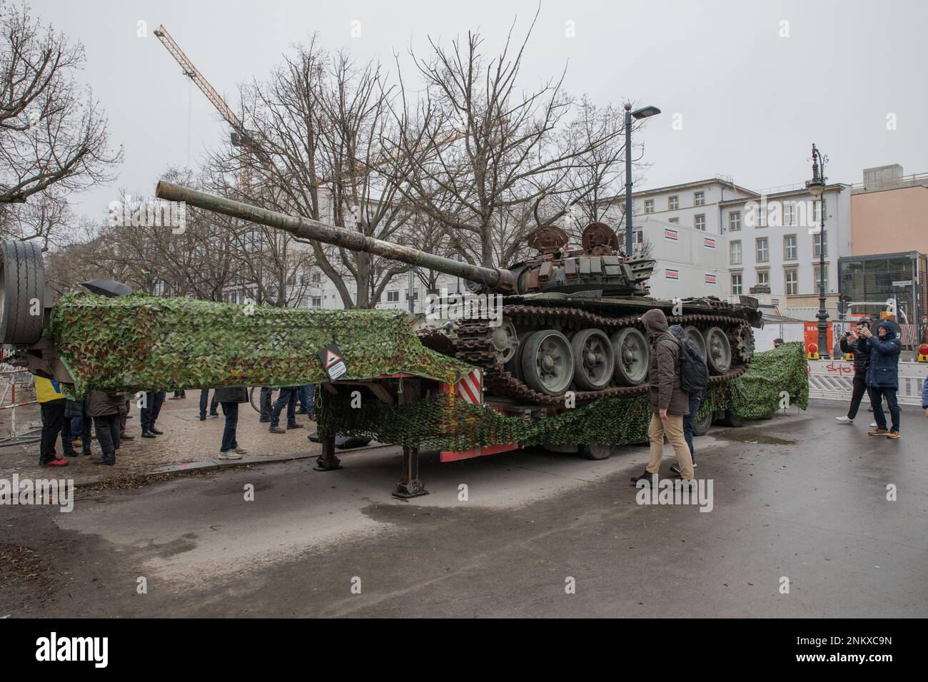A destroyed Russian T-72 tank from the Battle of Kyiv has been placed ...