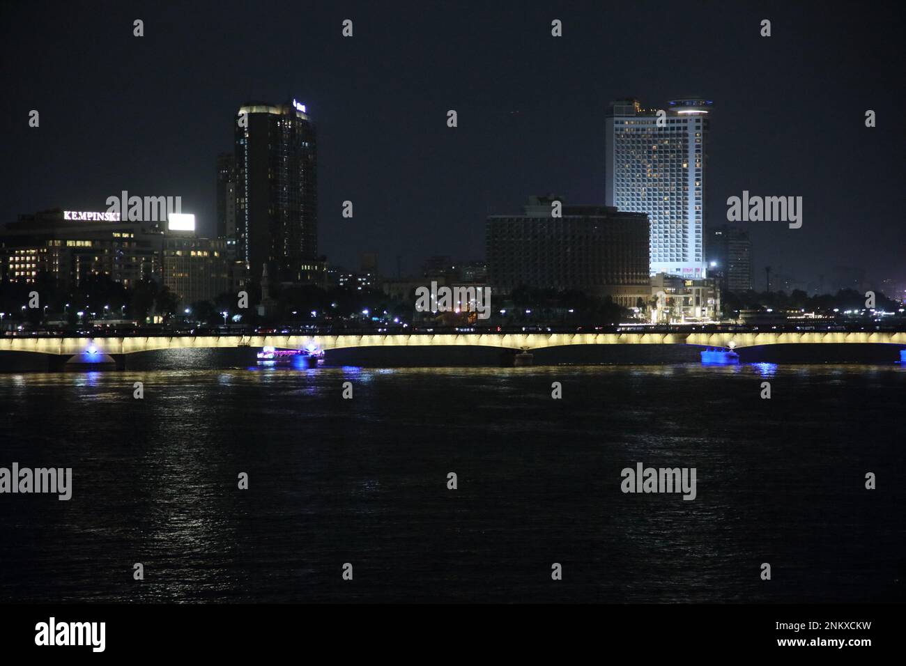 cairo from 6th of october bridge at night Stock Photo - Alamy