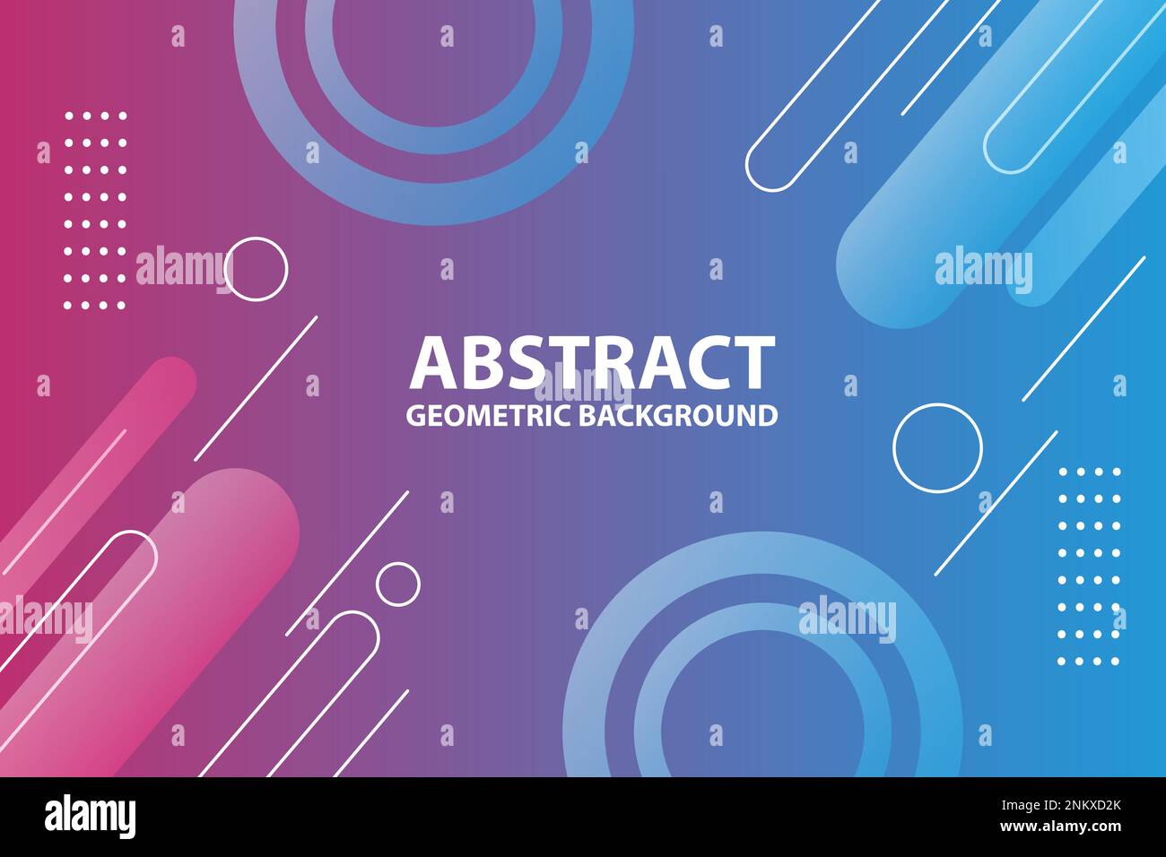 Abstract geometric shapes composition background. blue and pink gradient geometric shapes ...
