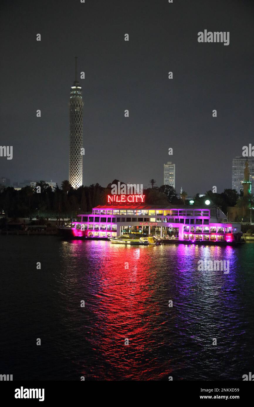 cairo from 6th of october bridge at night Stock Photo - Alamy