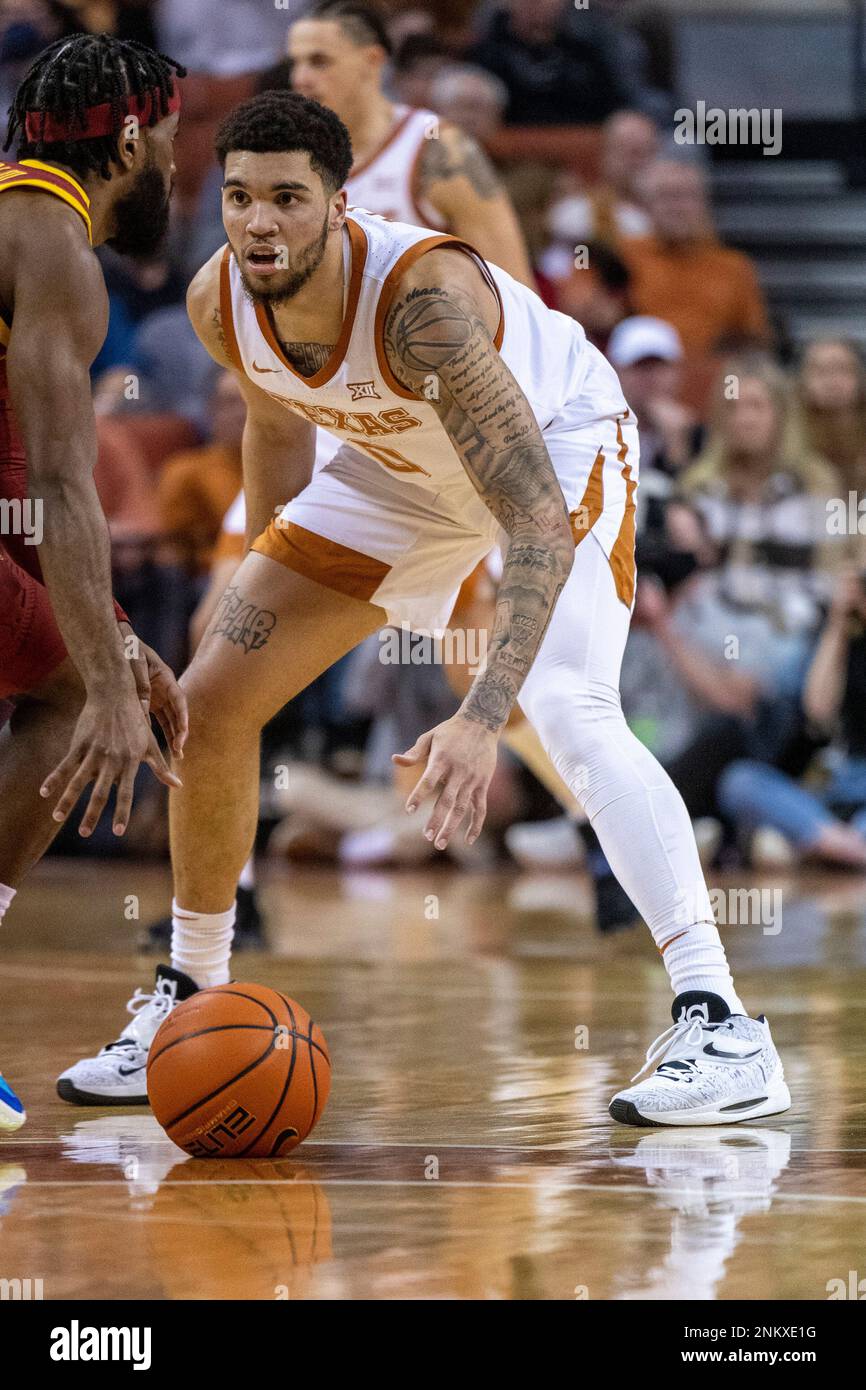 Feb 5, 2022. Dylan Disu #4 of the #23 Texas Longhorns in action vs the ...