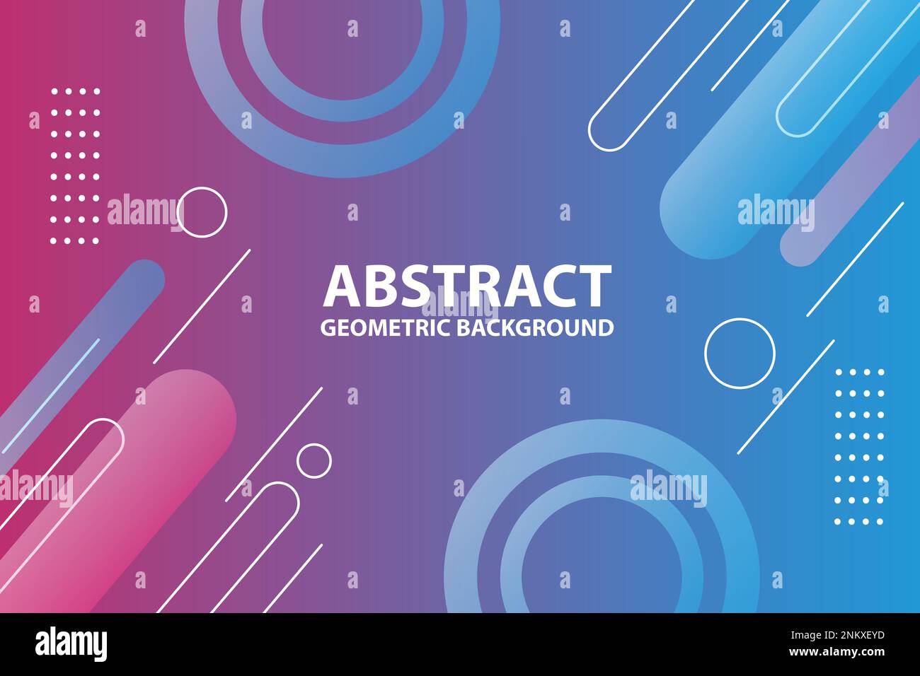 Abstract geometric shapes composition background. blue and pink ...