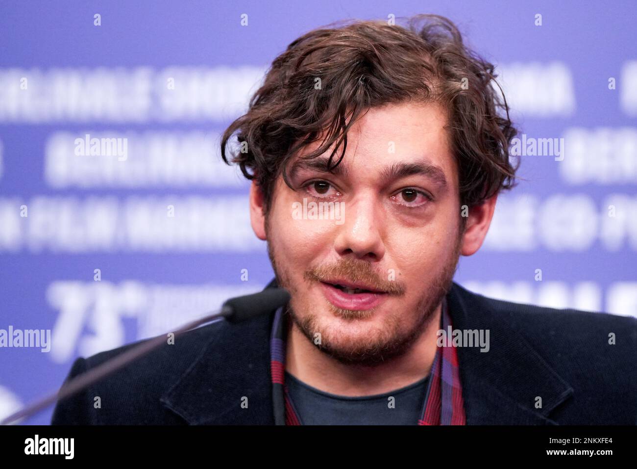 Berlin, Germany. 24th Feb, 2023. Timocin Ziegler, actor, speaks at the ...