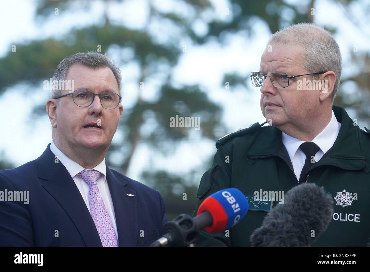 (left to right) DUP leader Jeffrey Donaldson and Police Service of ...