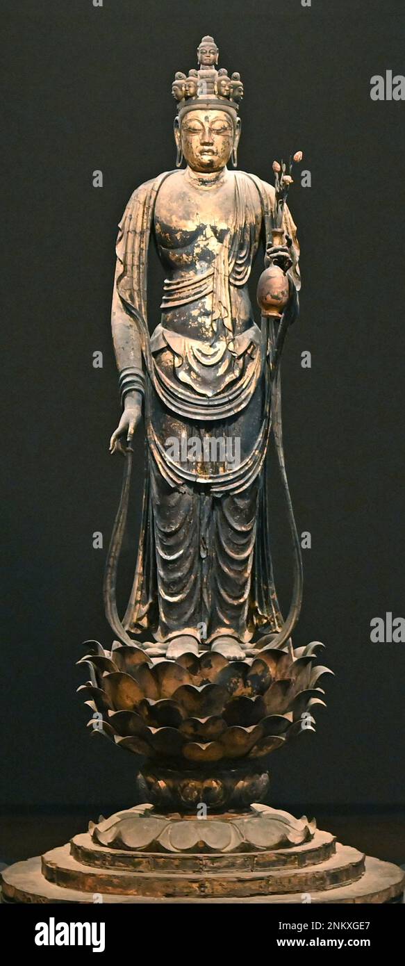 The Eleven-Headed statue of Goddess of Kannon of Shorinji Temple is ...