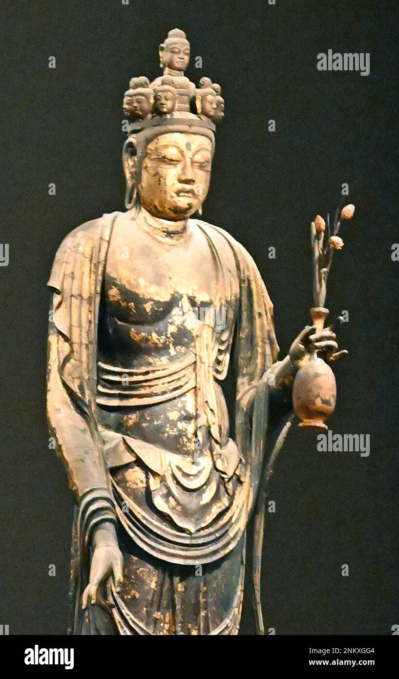 The Eleven-Headed statue of Goddess of Kannon of Shorinji Temple is ...
