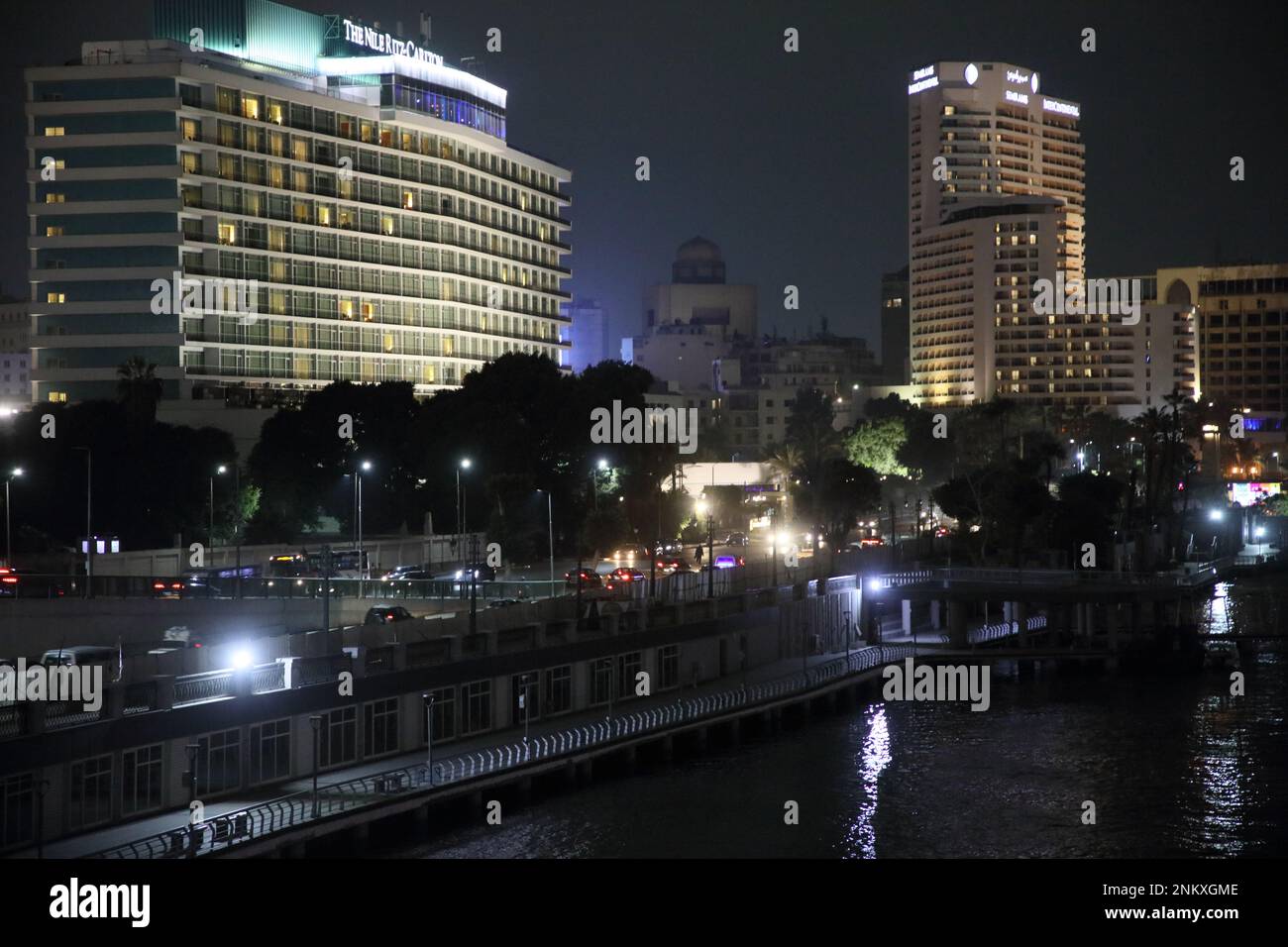 cairo from 6th of october bridge at night Stock Photo - Alamy