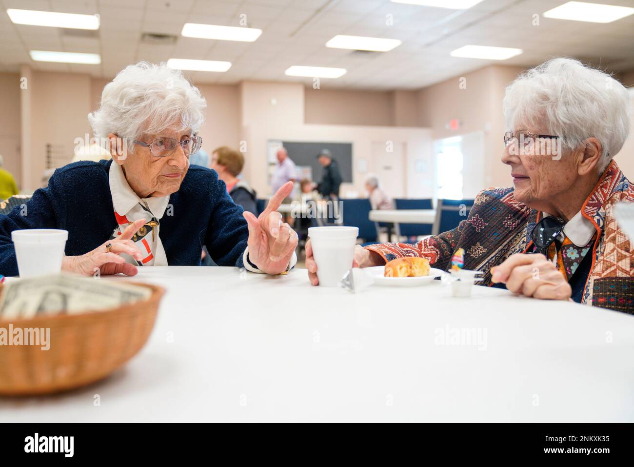 Norma Matthews, left, and Edith Antoncecchi are speak at the Golden ...