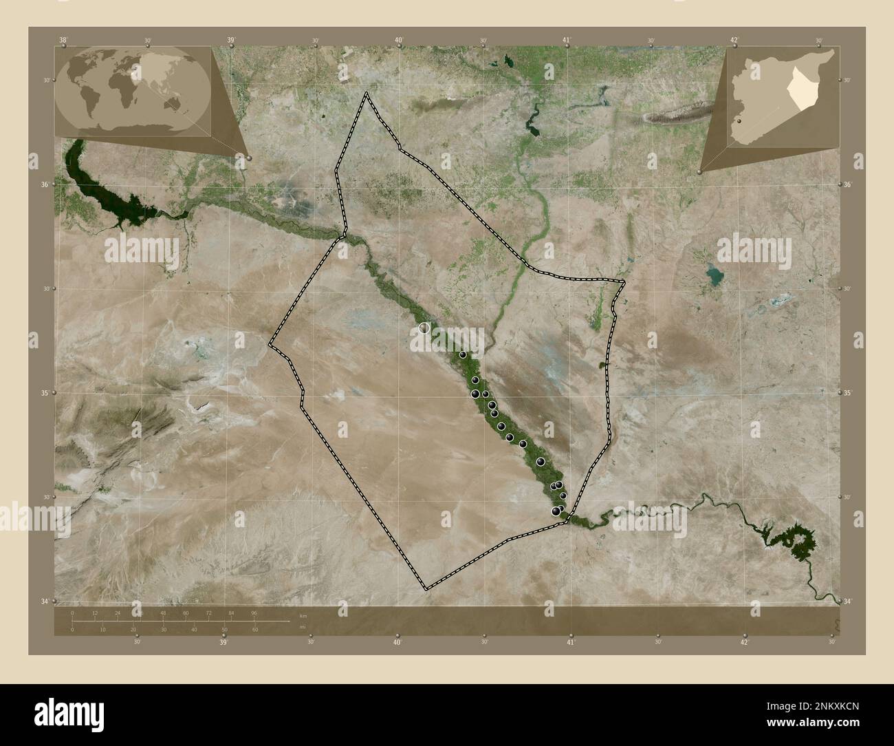 Dayr Az Zawr, province of Syria. High resolution satellite map ...