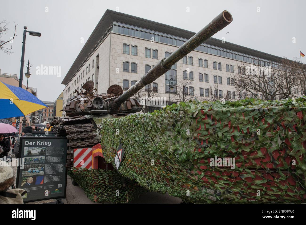 Berlin, Germany. 24th Feb, 2023. A destroyed Russian T-72 tank from the ...