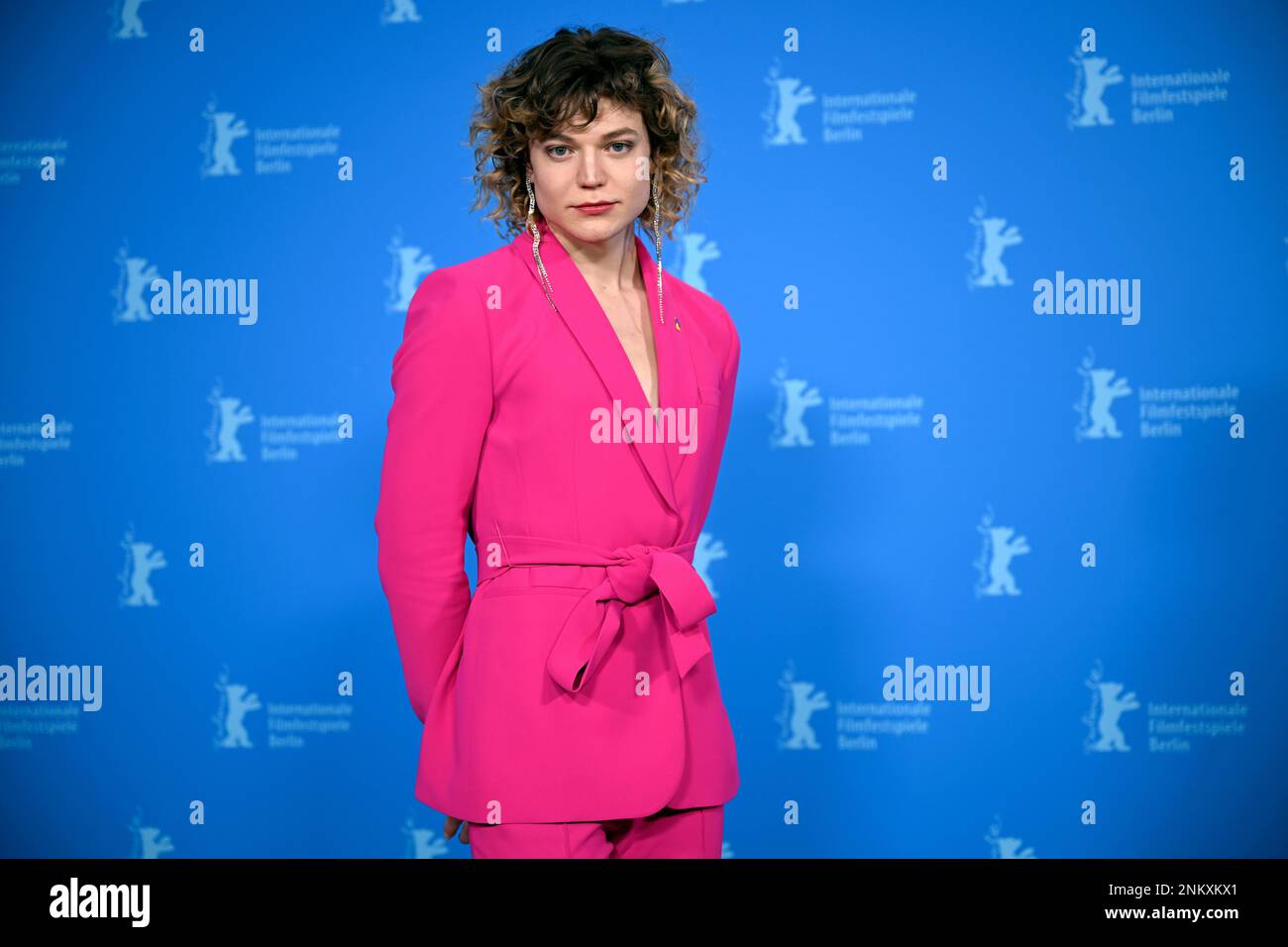 Berlin, Germany. 24th Feb, 2023. Thea Ehre, actress, arrives for the ...