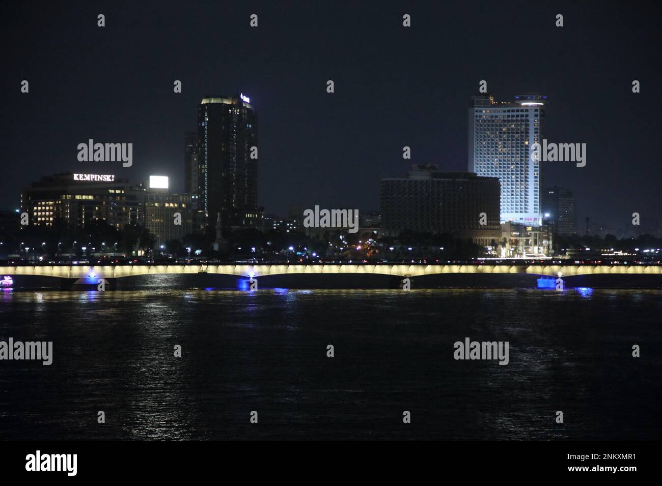 cairo from 6th of october bridge at night Stock Photo - Alamy