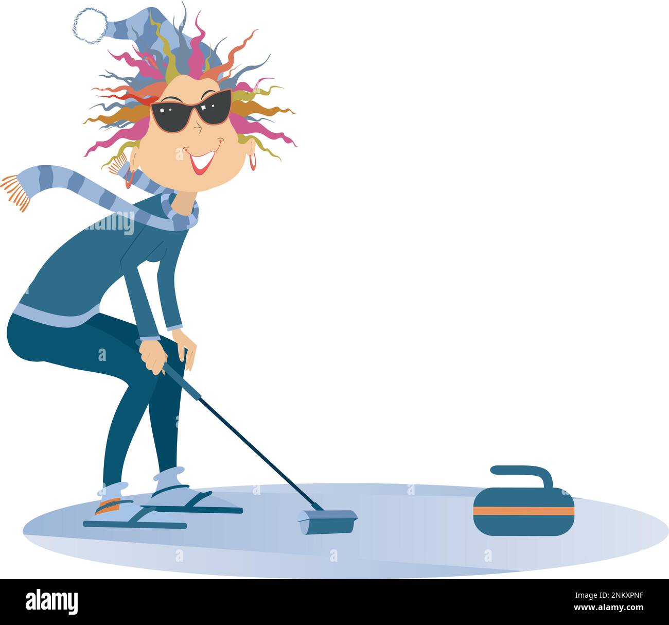 Curling Broom Clipart Animated