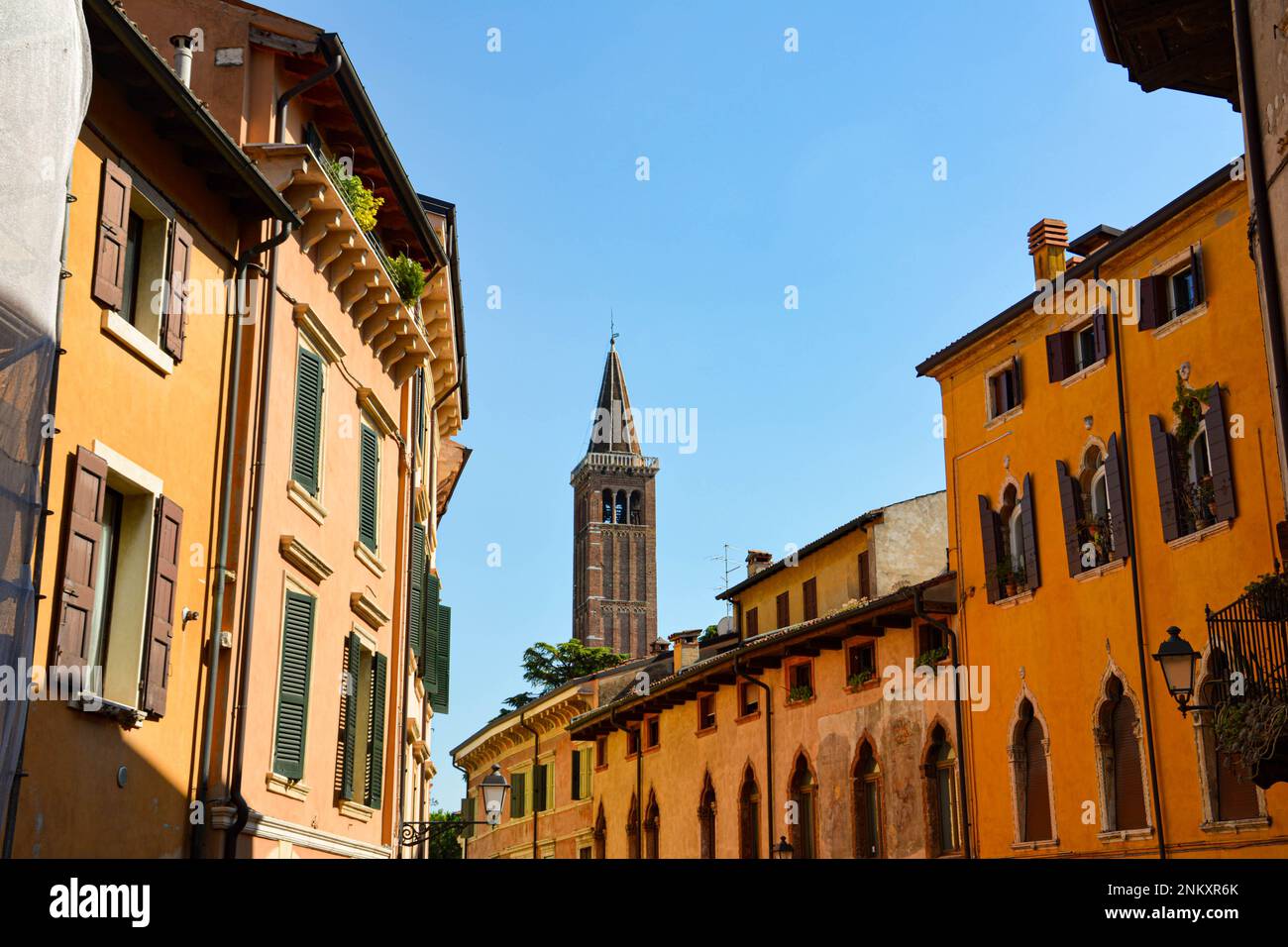 The orange streets of Verona in Italy Stock Photo - Alamy
