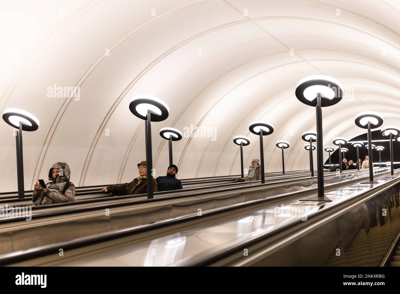 Escalator in moscow metro hi-res stock photography and images - Alamy