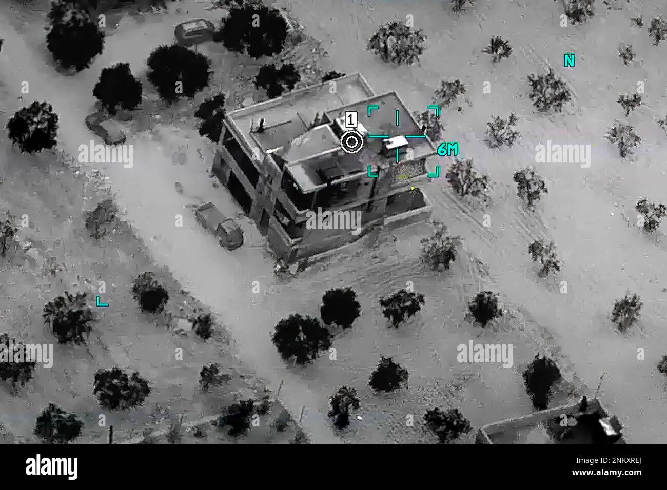 This image from video provided by the Department of Defense and ...