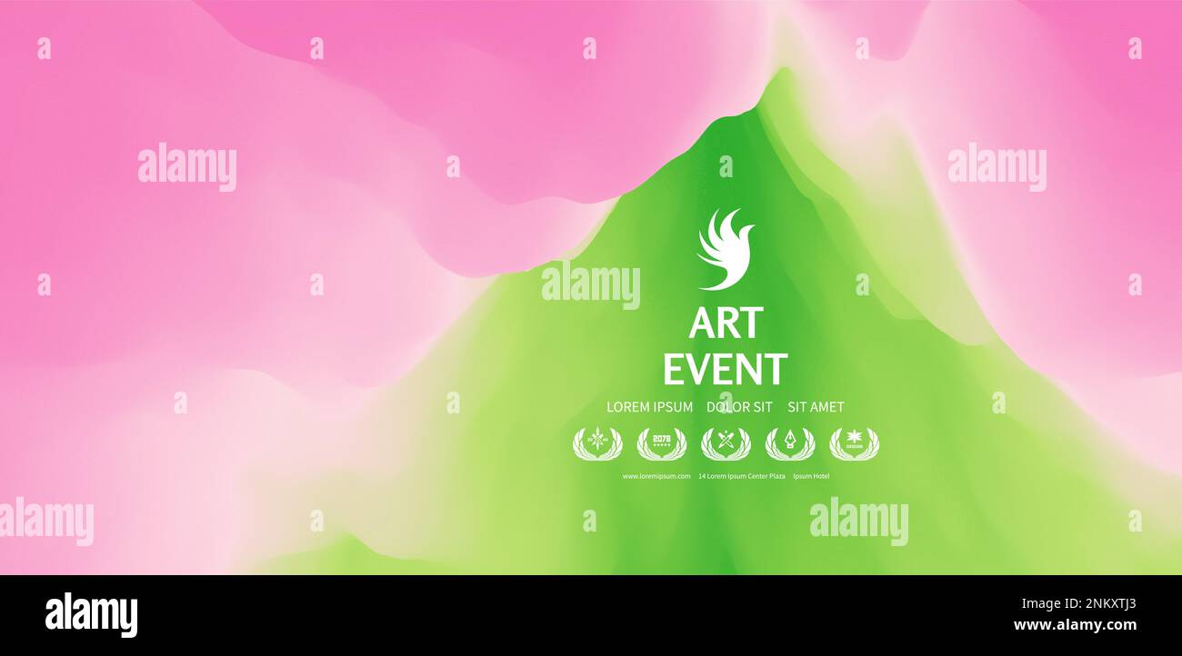 Art event invitation template. Creative design poster with vibrant ...