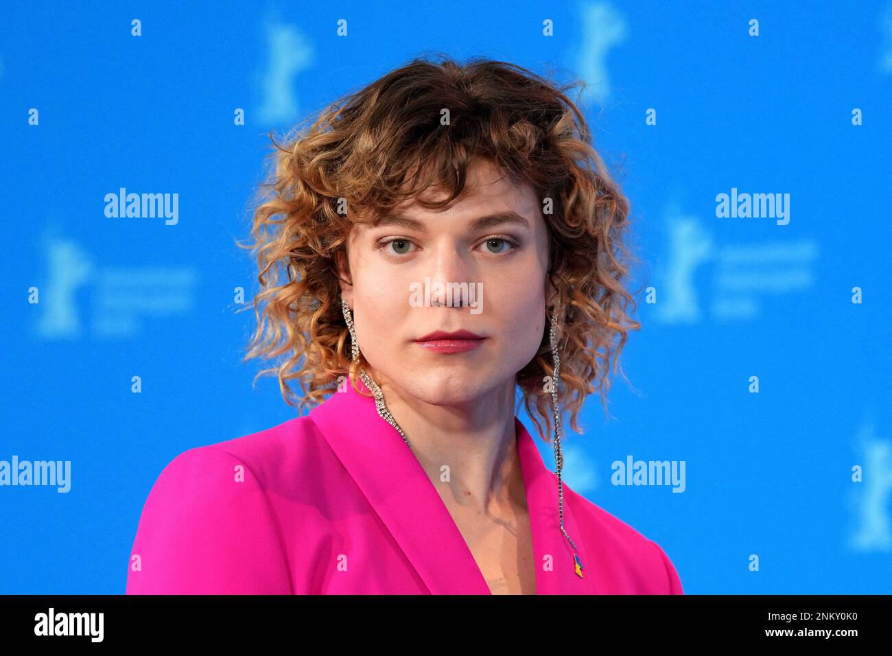 Berlin, Germany. 24th Feb, 2023. Thea Ehre, actress, arrives for the ...