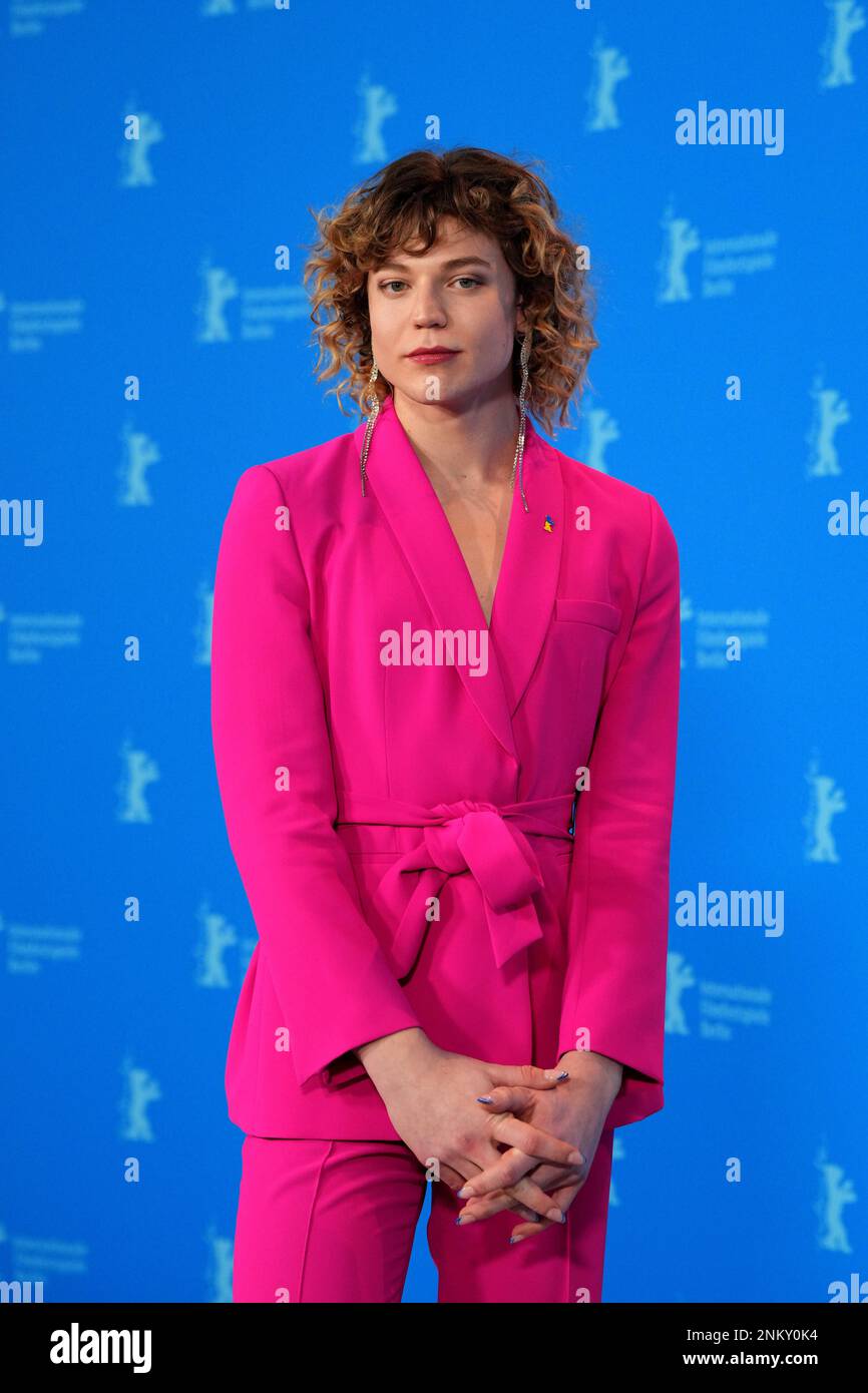 Berlin, Germany. 24th Feb, 2023. Thea Ehre, actress, arrives for the ...