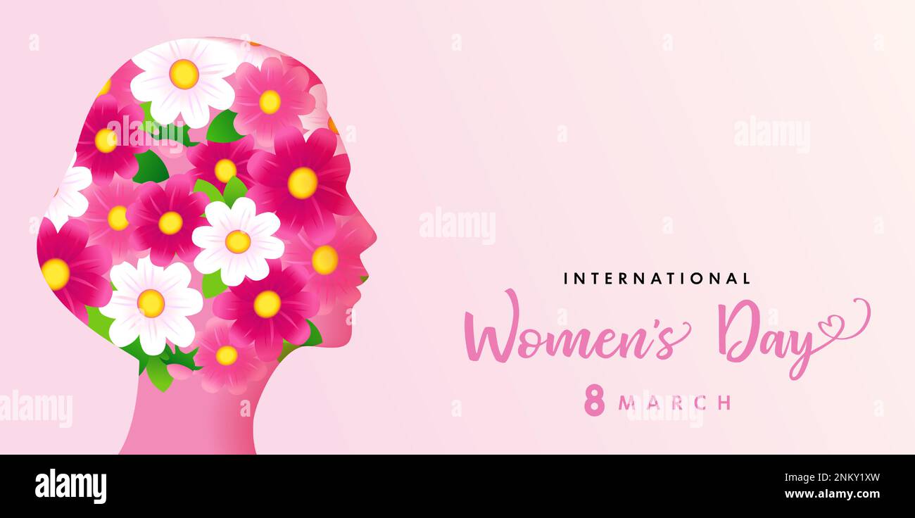 Woman girl march flowers Stock Vector Images - Alamy