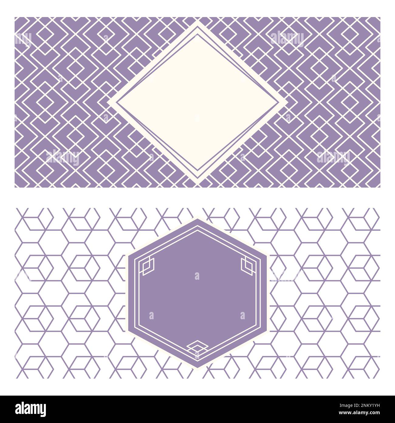 Two banner templates, patterned abstract geometric background and ...