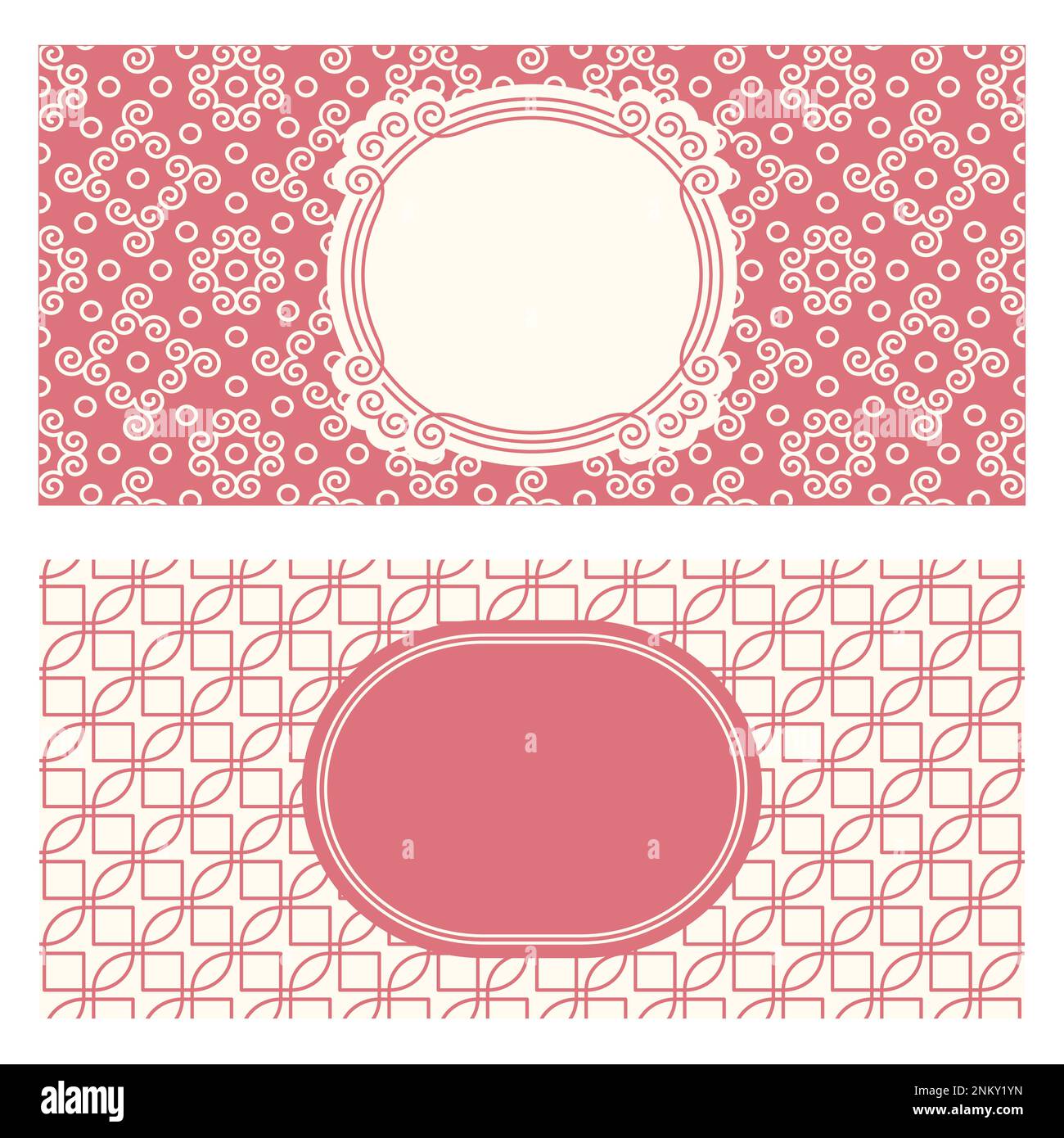 Two banner templates, patterned abstract geometric background and ...