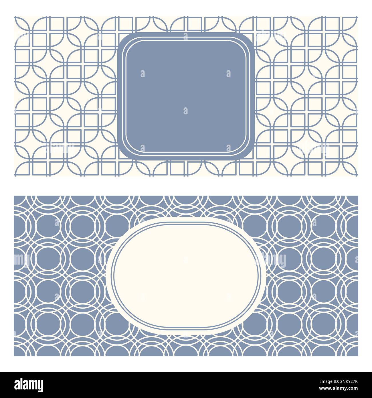 Two banner templates, patterned abstract geometric background and ...