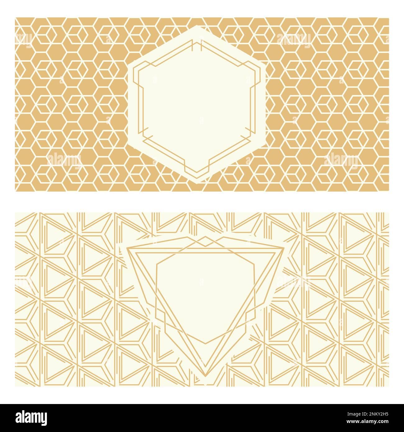 Two banner templates, patterned abstract geometric background and ...