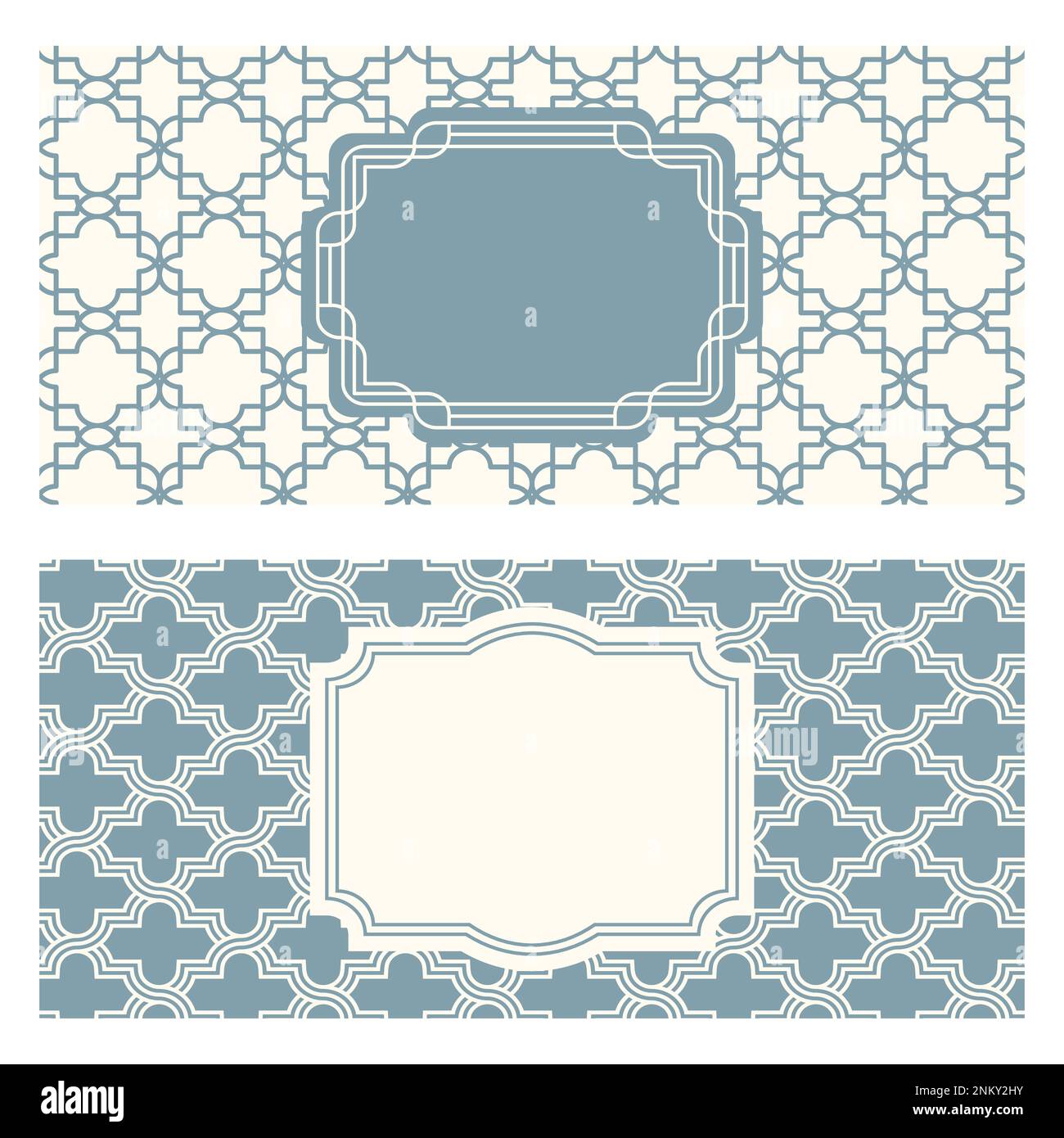 Two banner templates, patterned abstract geometric background and ...