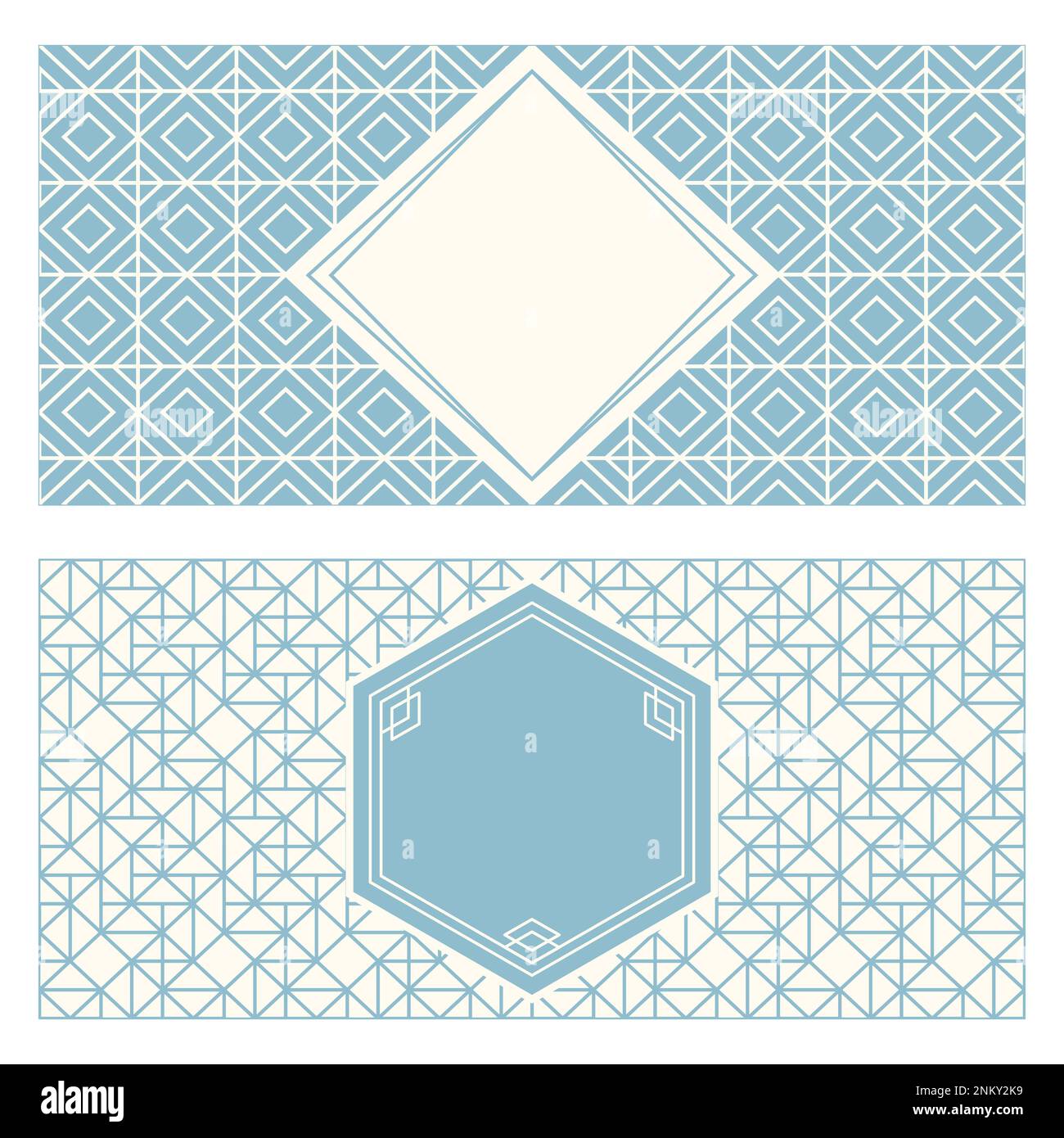 Two banner templates, patterned abstract geometric background and ...