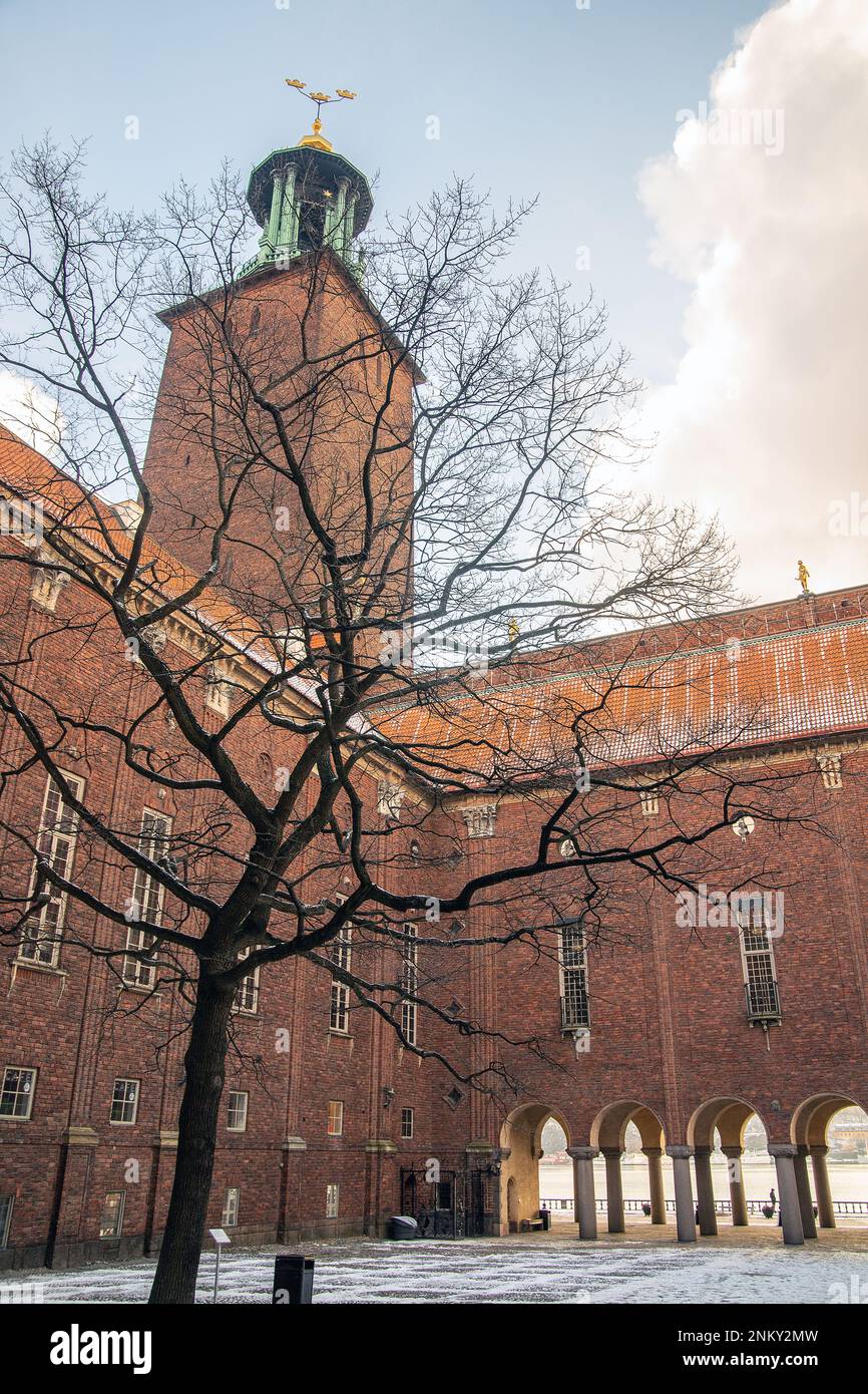 Courtyard of a city town hall in Stockholm, Sweden Stock Photo - Alamy