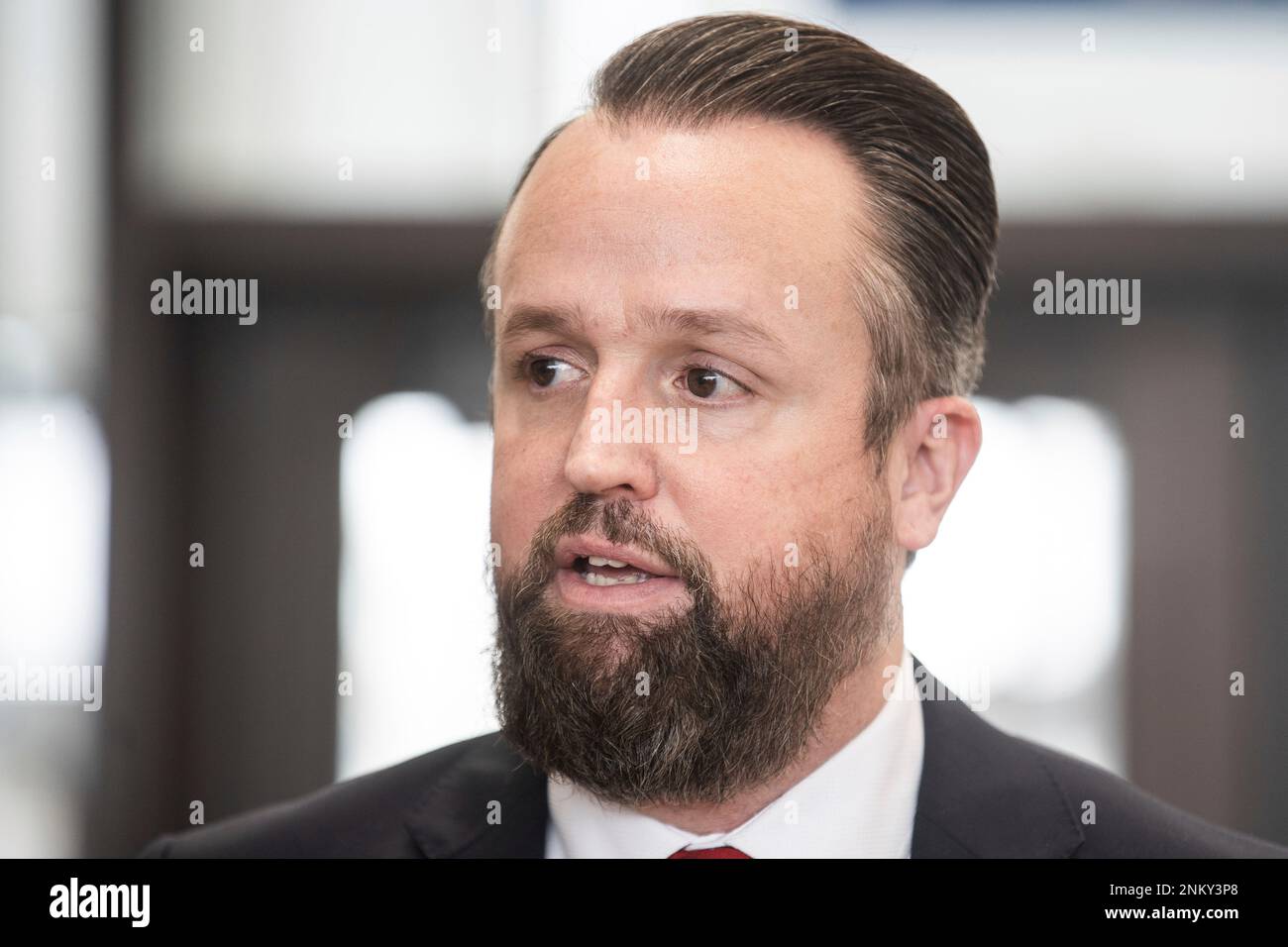 Attorney Sean Starr speaks during a news conference at the George N ...
